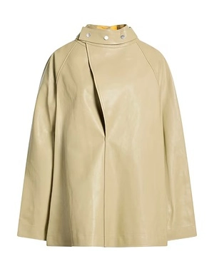 Burberry Single-breasted Leather Coat - Nude