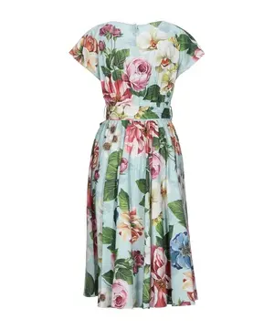 Dolce & Gabbana Floral Print Pleated Midi Dress
