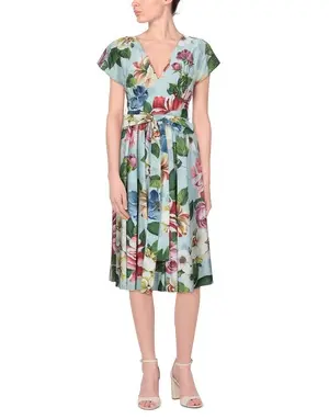 Dolce & Gabbana Floral Print Pleated Midi Dress