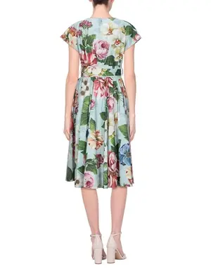 Dolce & Gabbana Floral Print Pleated Midi Dress