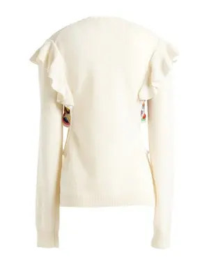 Chloé Crew Neck Sweater With Ruffled Design