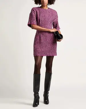 Dolce & Gabbana Multicolor Metallic Tweed Dress