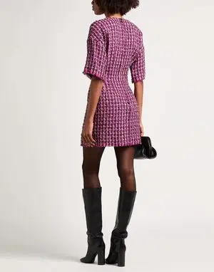 Dolce & Gabbana Multicolor Metallic Tweed Dress