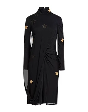 Burberry Long Sleeve Turtleneck Dress With Star Appliqués