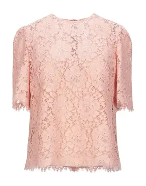 Dolce & Gabbana Lace Short Sleeve Top - Pink
