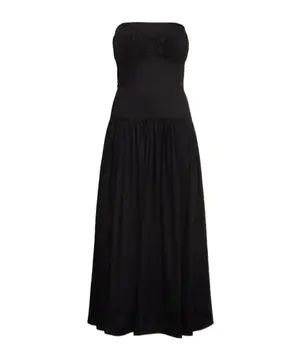 Tove Pleated Tube Top Dress - Black