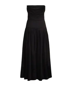 Tove Pleated Tube Top Dress - Black