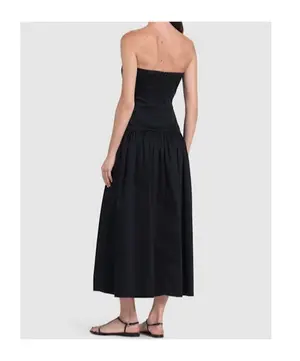 Tove Pleated Tube Top Dress - Black