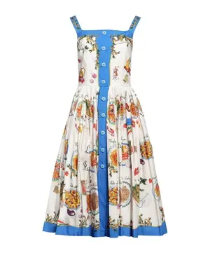Dolce & Gabbana Sleeveless Printed Midi Dress - Multicolor