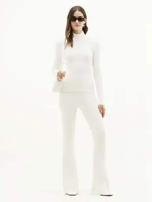 COURREGES Ribbed Knit Flared Trousers With Ac Logo