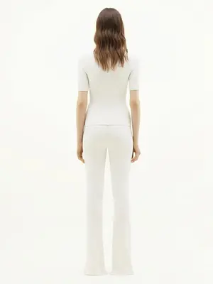 COURREGES Ribbed Knit Flared Trousers With Ac Logo
