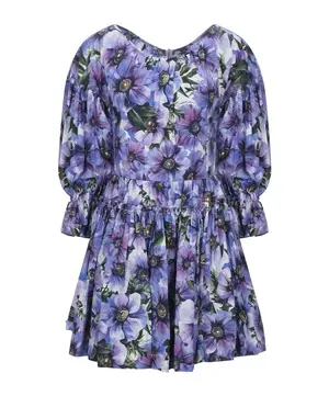 Dolce & Gabbana Floral Long-sleeve Dress - Blue