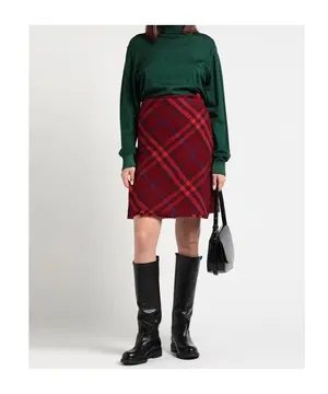 Burberry Plaid Mini Skirt With Buckle Detail