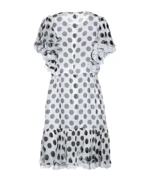 Dolce & Gabbana Flared Polka-dot Lace Chiffon Dress