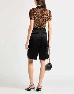Dolce & Gabbana Leopard Print Knit Short Sleeve Polo