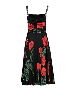Dolce & Gabbana Floral Print Ruched Midi Dress