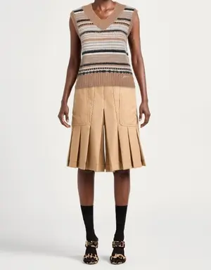 GANNI Sleeveless V-neck Pullover With Embroidered Logo