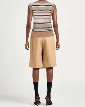 GANNI Sleeveless V-neck Pullover With Embroidered Logo