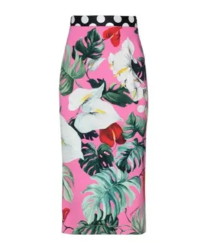 Dolce & Gabbana Floral Print Midi Skirt - Multicolor