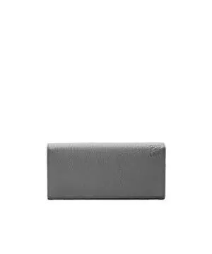 Loewe Long Horizontal Wallet In Soft Grained Calfskin - Gray