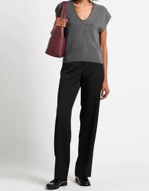 Brunello Cucinelli Sleeveless V-neck Top With Logo Detail