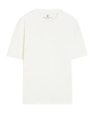 Brunello Cucinelli Ribbed Crew Neck T-shirt - White