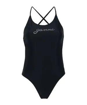 GANNI Embellished One-piece Swimsuit - Black