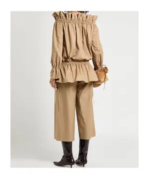 Saint Laurent Off-the-shoulder Top With Drawstring Ruching
