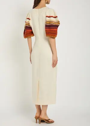 Gabriela Hearst Striped-knit Linen Midi Dress