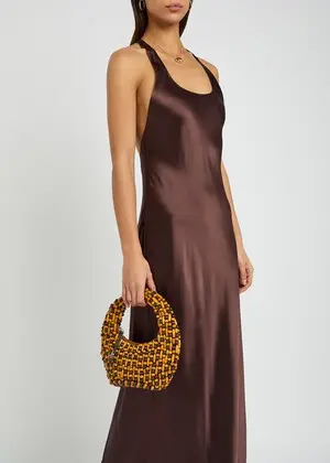 Staud Reef Beaded Top Handle Bag