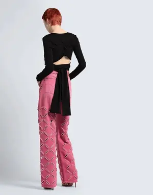 Dolce & Gabbana Long Sleeve Square Neck Cropped Top