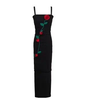 Dolce & Gabbana Sleeveless Square Neck Slim-fit Dress - Black