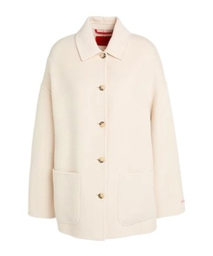 MAXCO. A Simple And Long Coat - White