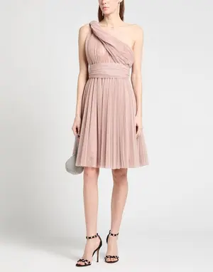 Dolce & Gabbana Metallic Puffy Sleeveless Dress - Nude