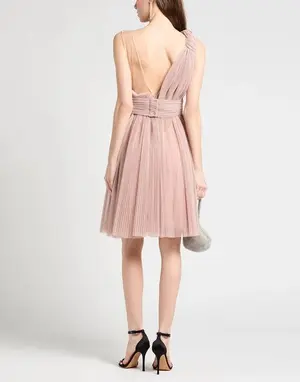 Dolce & Gabbana Metallic Puffy Sleeveless Dress - Nude