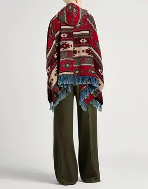 DIESEL® Woolen Printed Zip-up Hooded Cape