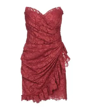 Dolce & Gabbana Sleeveless Lace Bodycon Dress - Red