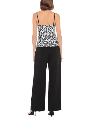 Dolce & Gabbana Logo Print Sleeveless Deep Neck Top