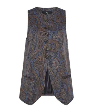 Etro Paisley-jacquard Woven Vest - Black