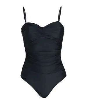 GANNI Ruched One-piece Swimsuit - Black