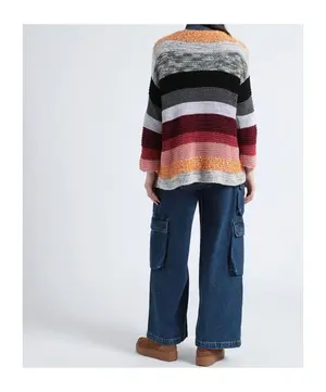 MAXCO. Max&co. Striped Boat Neck Sweater
