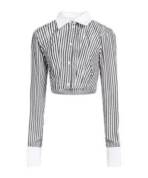 Sportmax Striped Long Sleeve Shirt - White