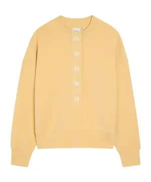 Varley Varley Button Detailed Crewneck Sweatshirt Nude