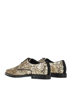 Dolce & Gabbana Pointed-toe Sequined Lace-up Flats
