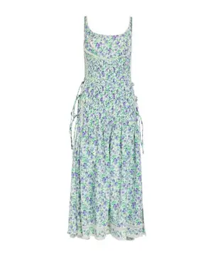 Rabanne Floral-print Silk-chiffon Midi Dress - Green