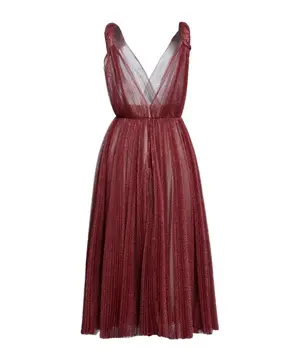 Dolce & Gabbana Pleated Sleeveless Maxi Dress - Red