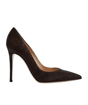 GIANVITO ROSSI Gianvito Rossi Suede Pointed Toe High Heel Pumps Black