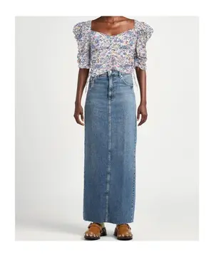 Isabel Marant Étoile Floral Print Sweetheart Neckline Cropped Top - White