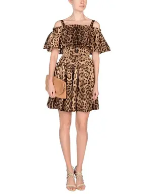 Dolce & Gabbana Leopard Print Short Sleeve Dress