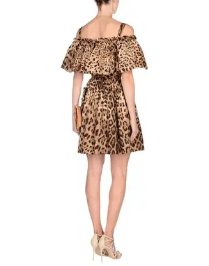 Dolce & Gabbana Leopard Print Short Sleeve Dress